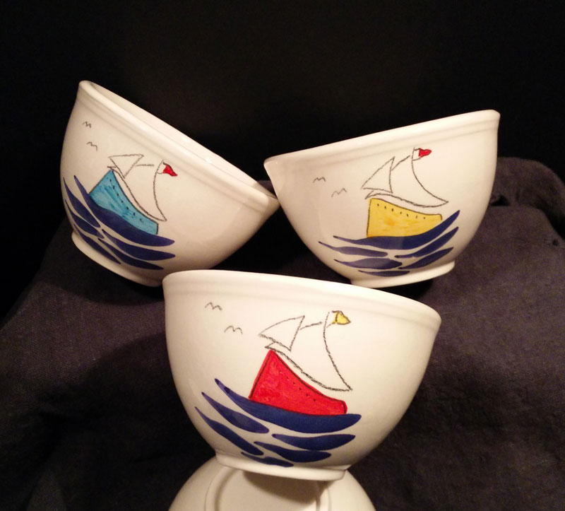 Ceramic Bowls - Ship Themed - LumenShop Ceramics